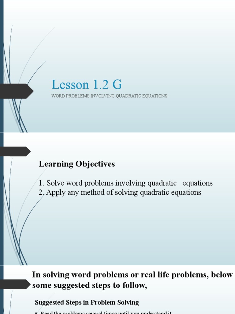 Quadratic Equations in Real-Life Problems | PDF | Equations | Area