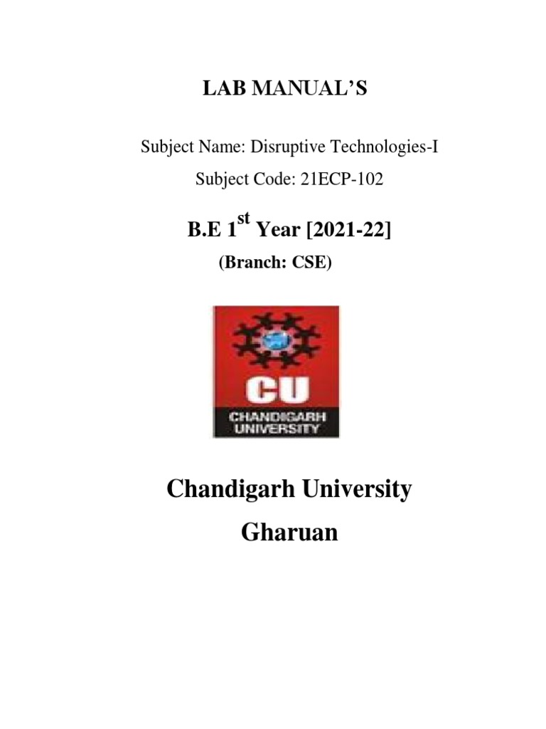 Lab Manual Experiment 1 | PDF