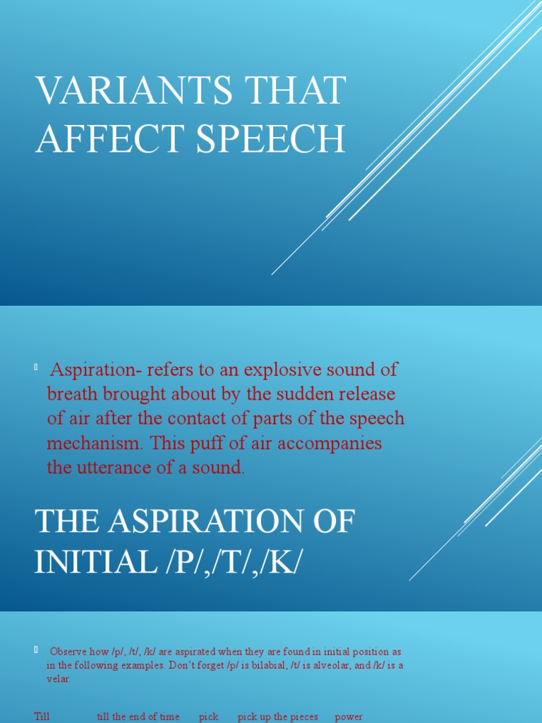 Variants That Affect Speech | PDF | Stress (Linguistics) | Vowel