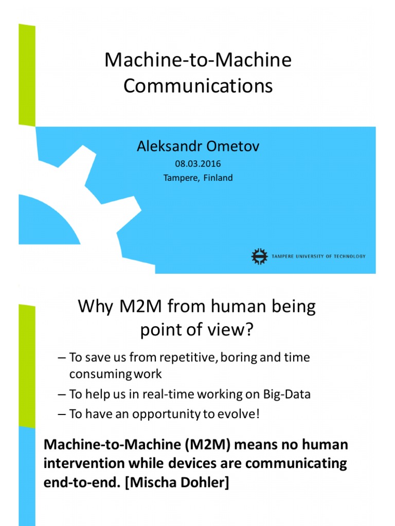 Machine-to-Machine Communications: Aleksandr Ometov | PDF | Computer ...