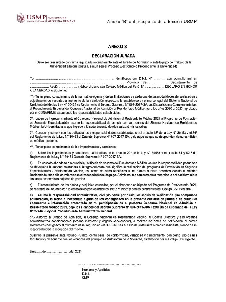 Anexo B, ANEXO 8 de Las Dispociones Complementarias 2021 de Conareme ...