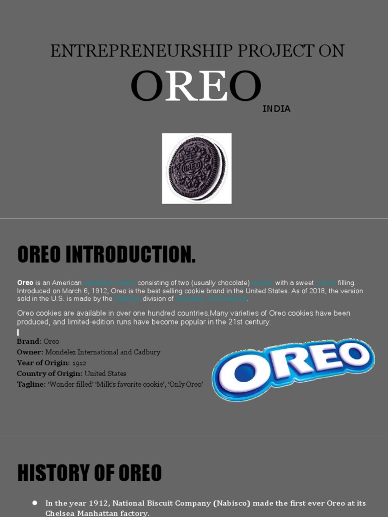 Entrepreneurship Project On Oreo | PDF | Foods