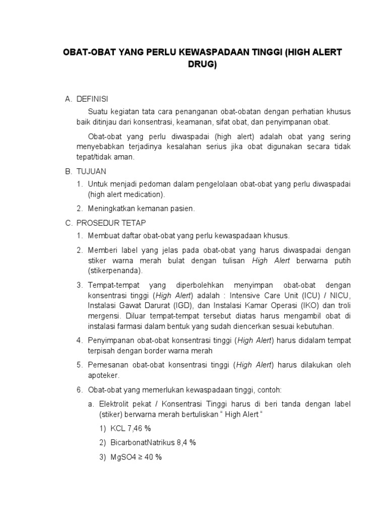 Protap Obat Had | PDF