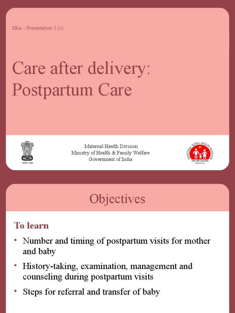 Care After Delivery: Postpartum Care: SBA - Presentation 5 (C) | PDF ...
