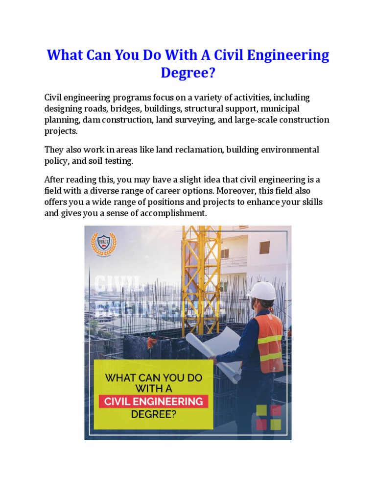What Can You Do With A Civil Engineering Degree | PDF | Civil ...