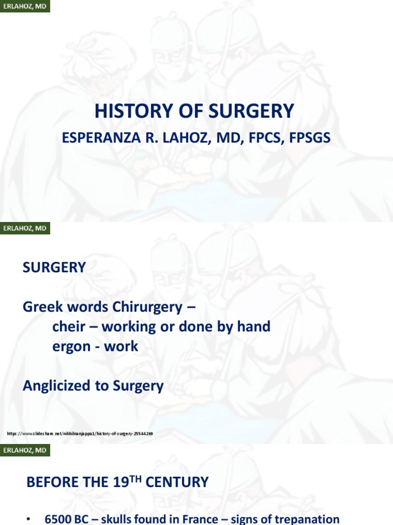 History of Surgery: Esperanza R. Lahoz, MD, FPCS, Fpsgs | PDF | Surgery ...