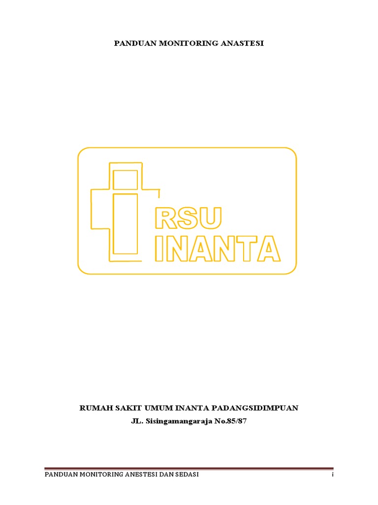 Panduan Monitoring Anestesi RS Inanta | PDF