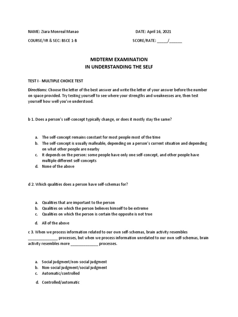 Midterm Exam in UTS 2021 | PDF | Eastern Philosophy | Reason