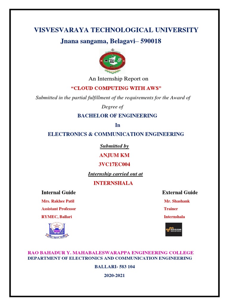 AJ Final Internship Report | PDF | Cloud Computing | Amazon Web Services