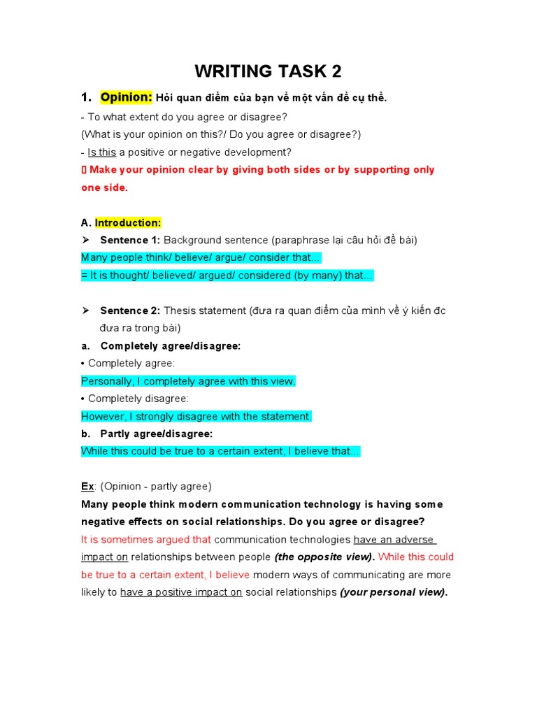 Cách Làm WRITING TASK 2 | PDF | Human Nature | Communication
