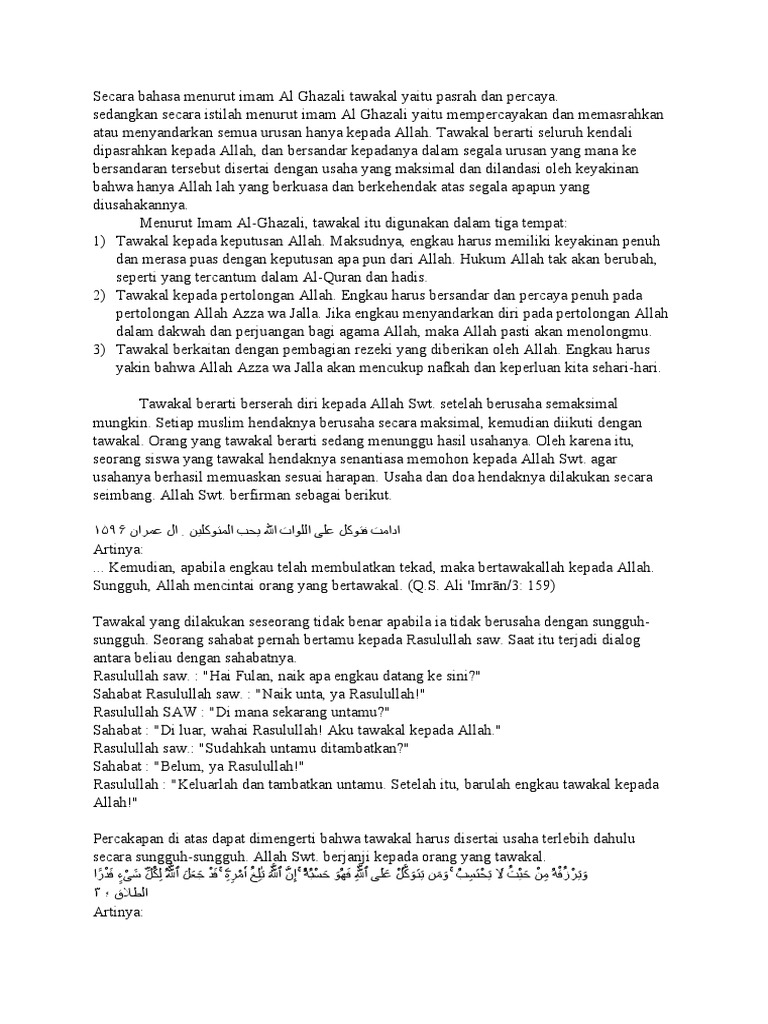 Tawakkal Buat Ceramah | PDF