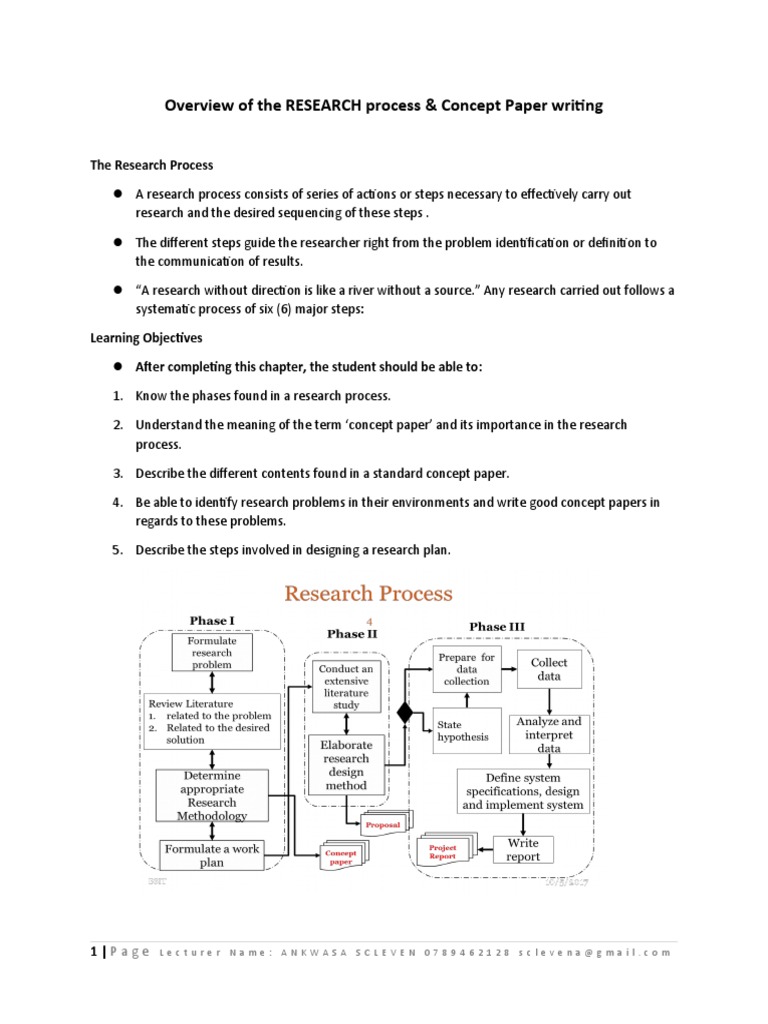 Research Process & Concept Paper Guide | PDF | Goal | Concept