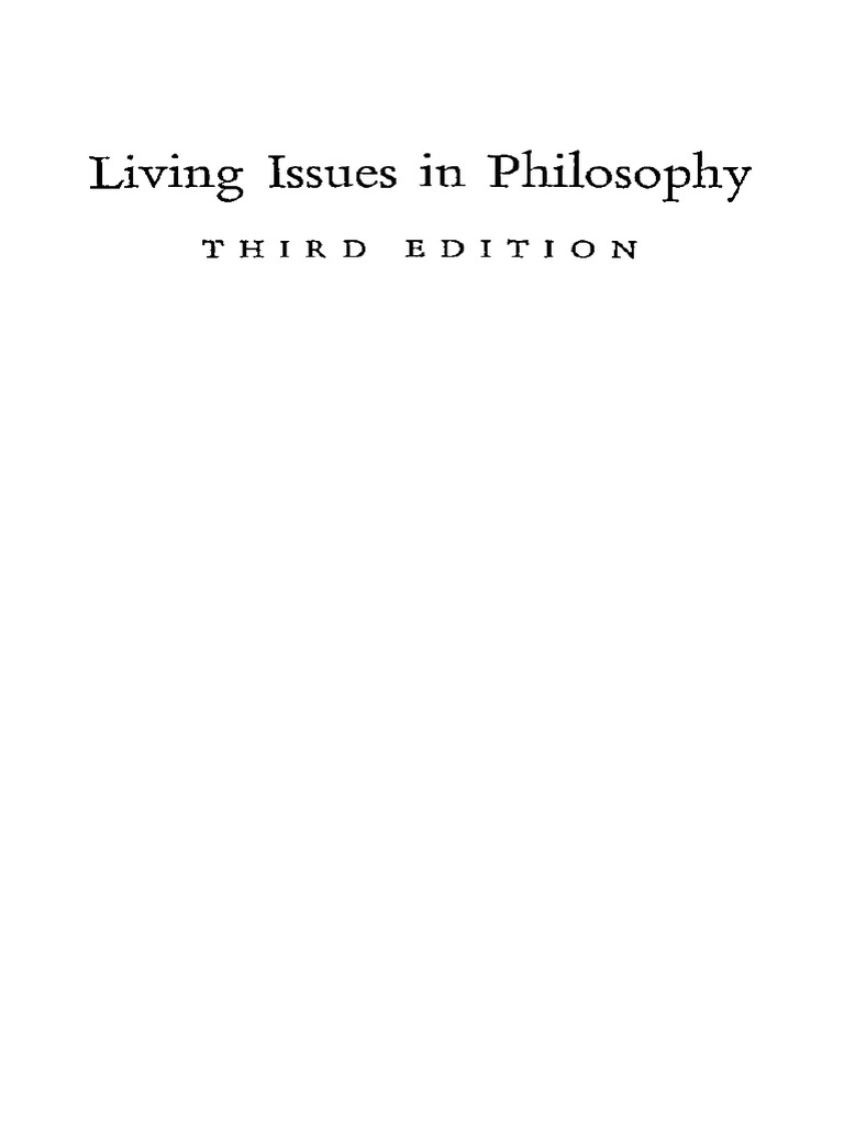 Living Issues in Philosophy Third Edition | PDF
