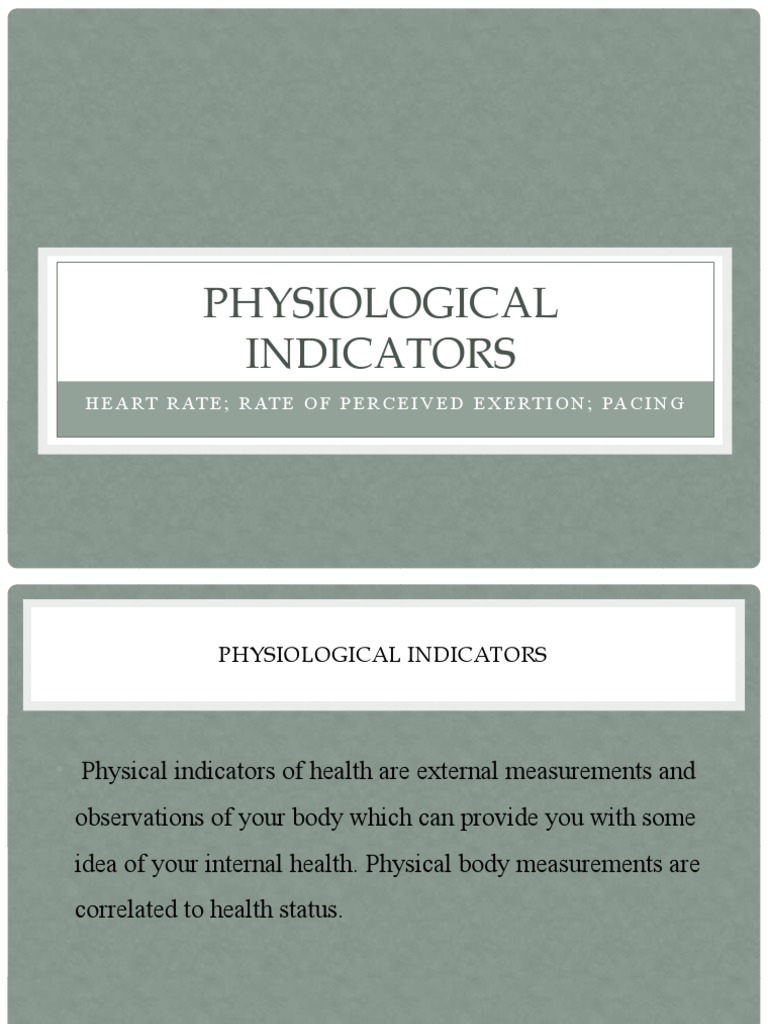 Physiological Indicators: Heart Rate Rate of Perceived Exertion Pacing ...