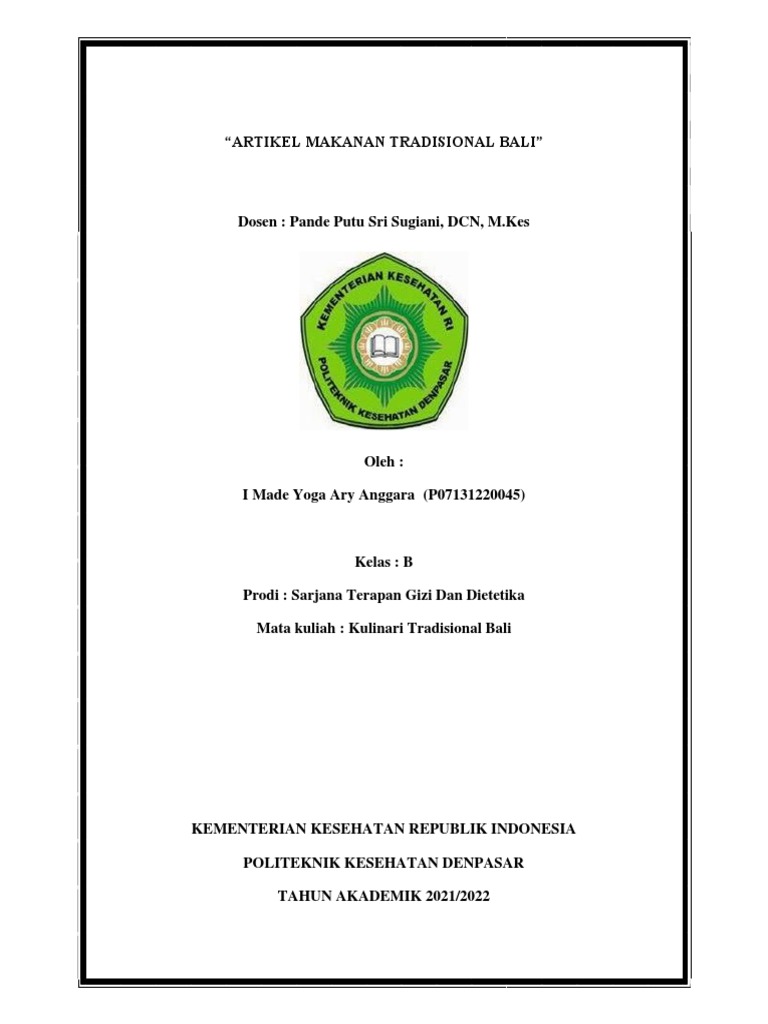 Jaja Iwel dan Gerang Asem Bali | PDF