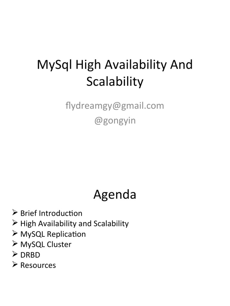 MySql High Availability and Scalability | Download Free PDF | Data ...