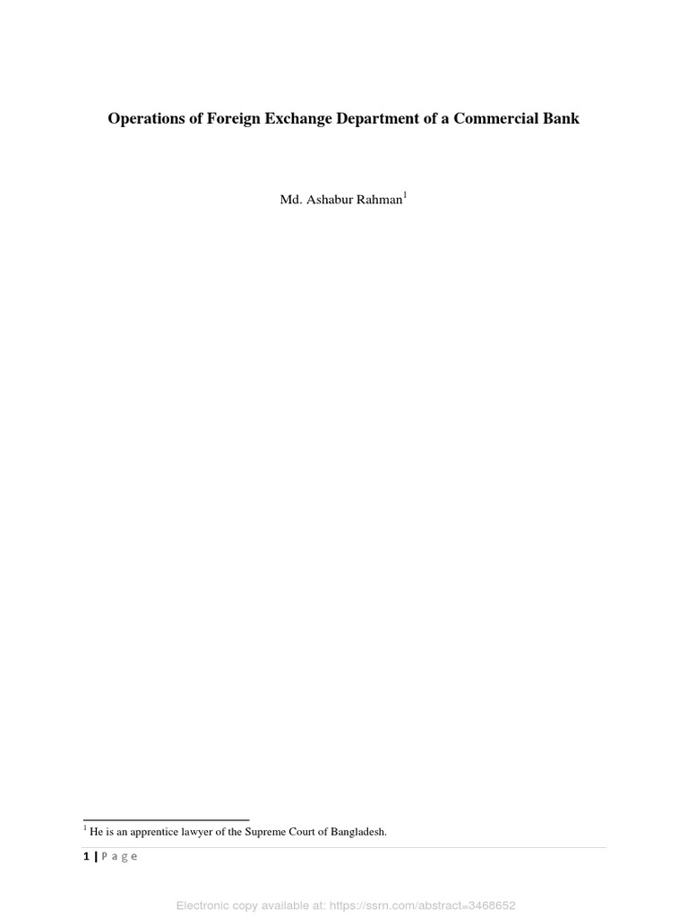 Foreign Exchange Operations in Banks | PDF | Foreign Exchange Market ...