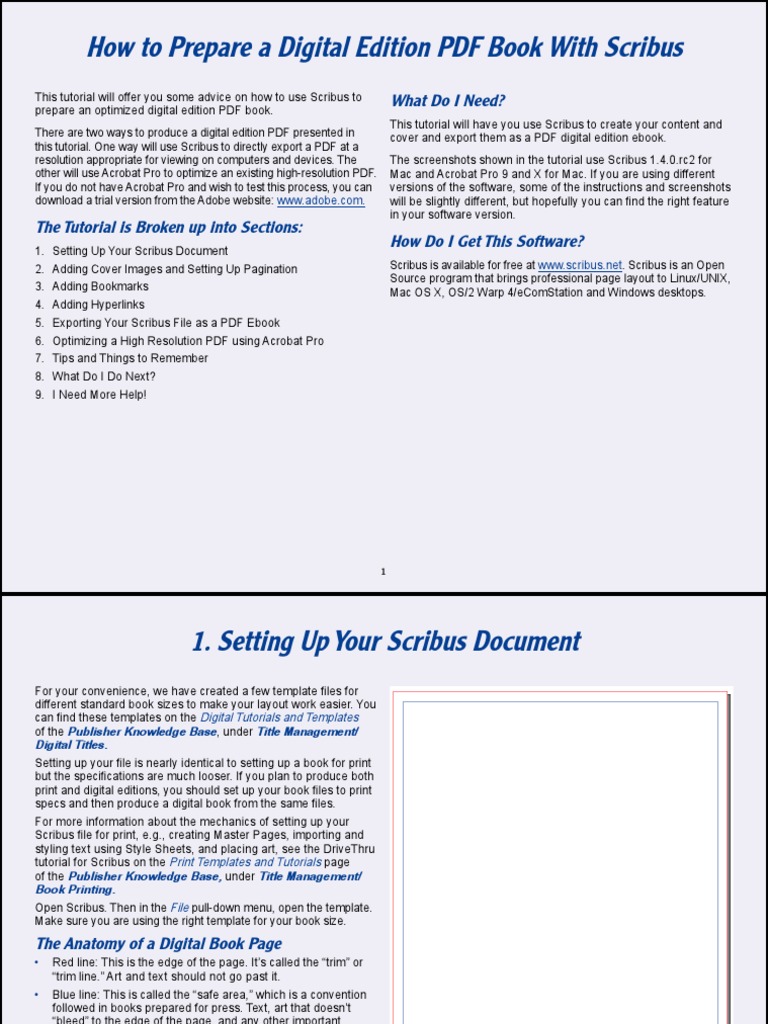 How To Prepare A Digital Edition PDF Book With Scribus: What Do I Need? | PDF | Hyperlink | Page ...