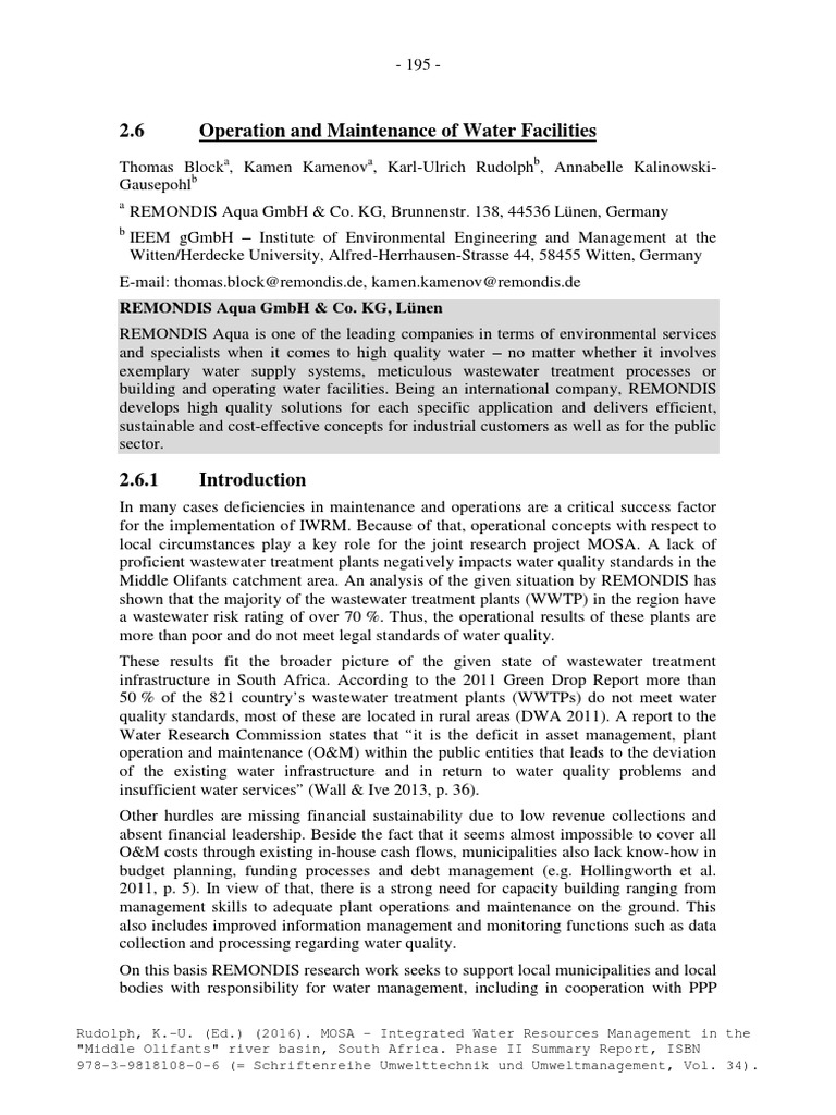 Water Facility Maintenance Guide | PDF | Sewage Treatment | Infrastructure