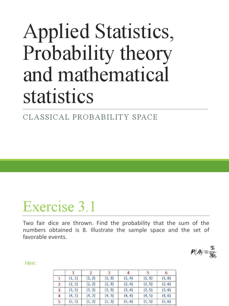 Classical Probability Exercises | PDF | Probability | Probability And ...