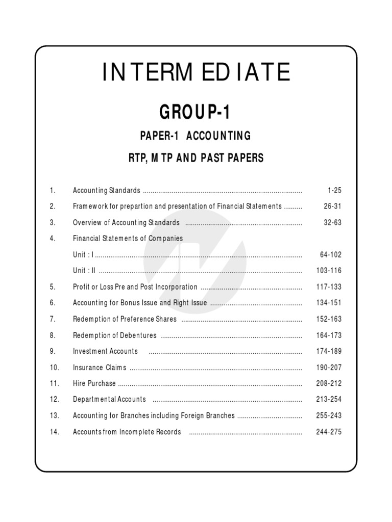 Inter-Paper-1 RTPS, MTPs and Past Papers | PDF | Depreciation ...