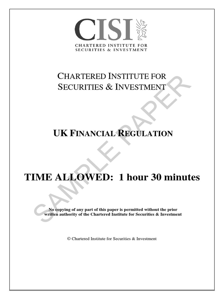 UKFR - V28 - Sample Paper | PDF | Money Laundering | Regulatory Compliance