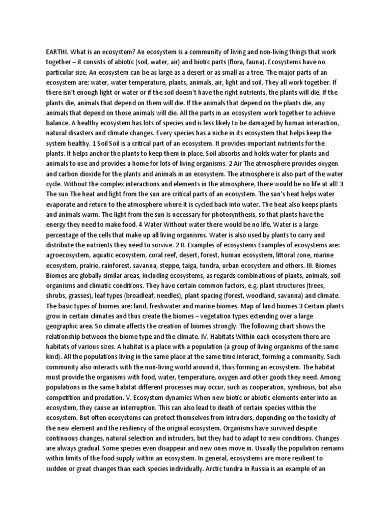 Ecosystems I | PDF | Ecosystem | Plants