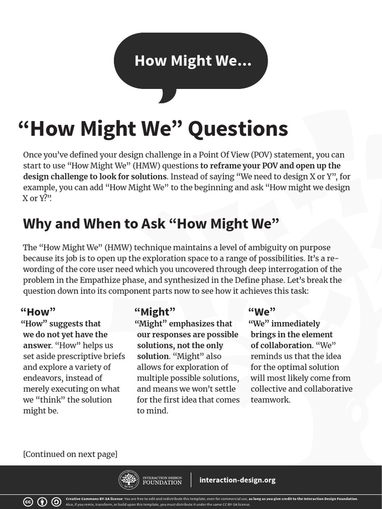 How Might We Questions | PDF | Design Thinking | Design