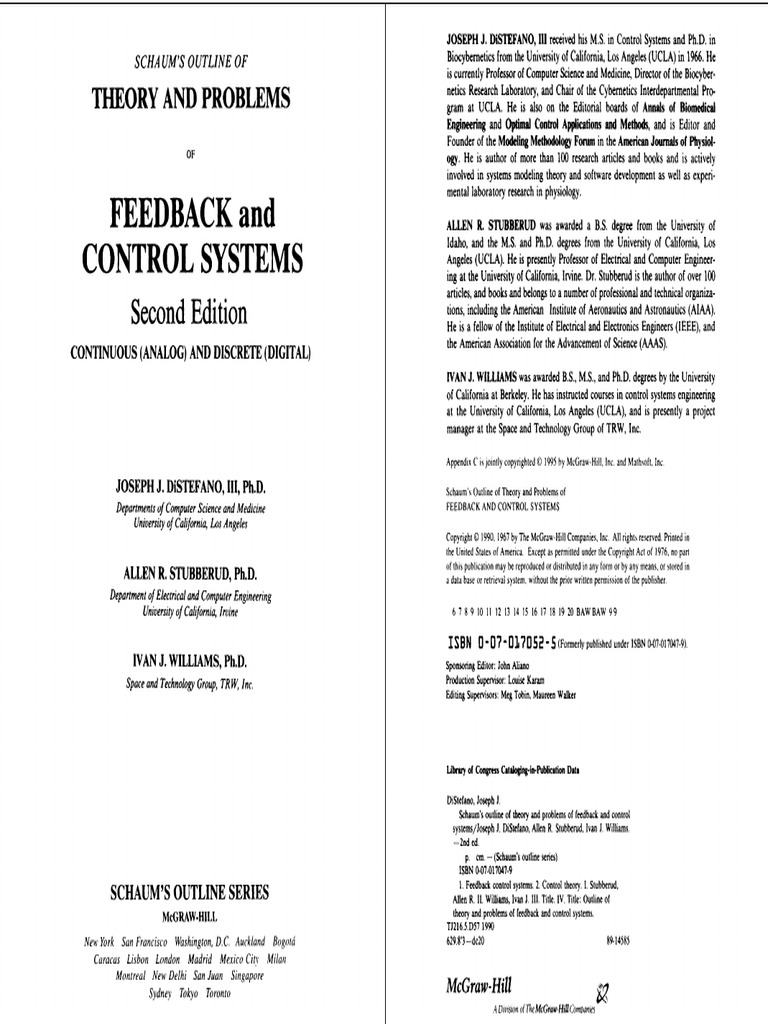 Feedback and Control System - Schaum | PDF
