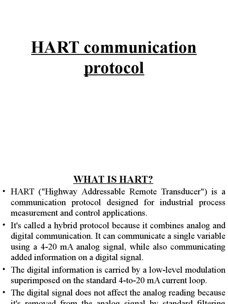 Presentation On HART Communication Protocol | PDF | Communication ...