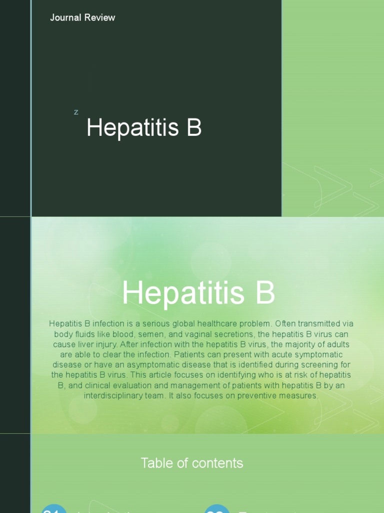 Hepatitis B: Journal Review | PDF | Hepatitis | Hepatitis B