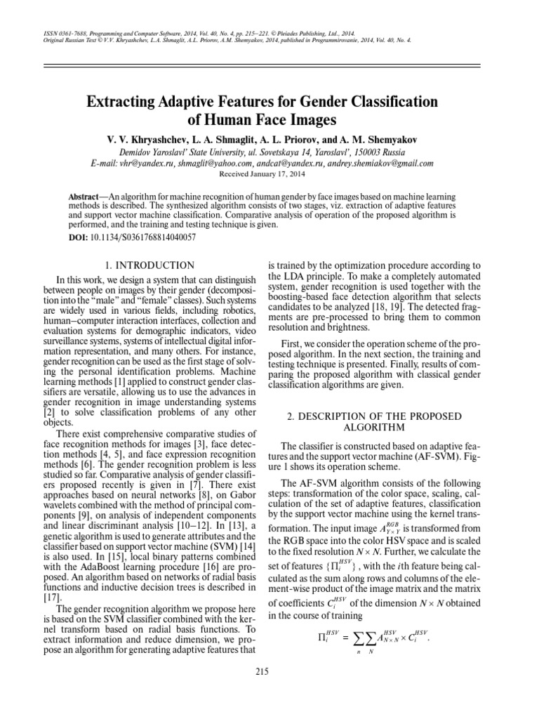 Gender Classification | PDF | Statistical Classification | Receiver Operating Characteristic