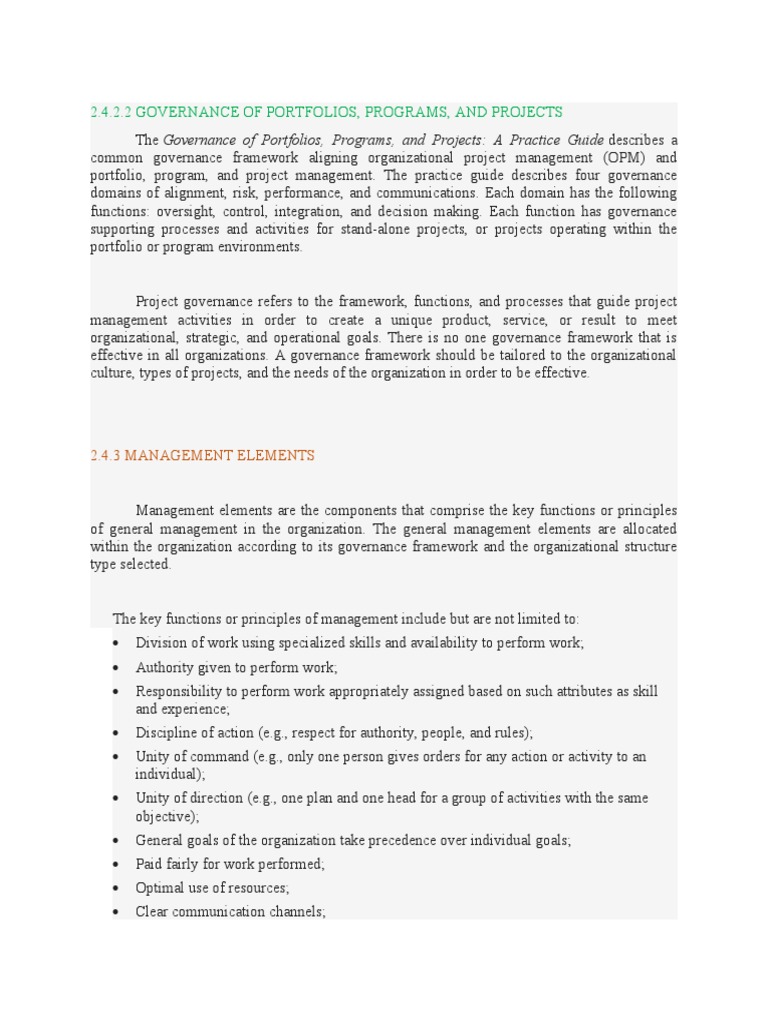 2.4.2.2 Governance of Portfolios, Programs, and Projects | Download ...