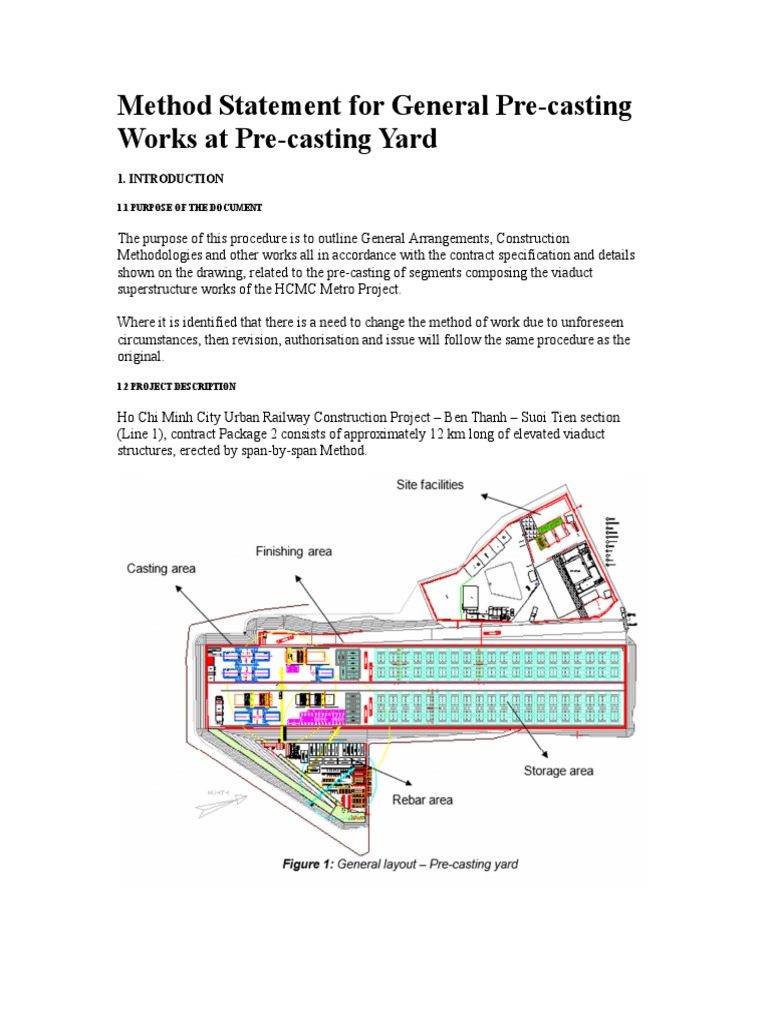 Method Statement For General Pre-Casting Works at Pre-Casting YardPart-1 | PDF | Precast ...