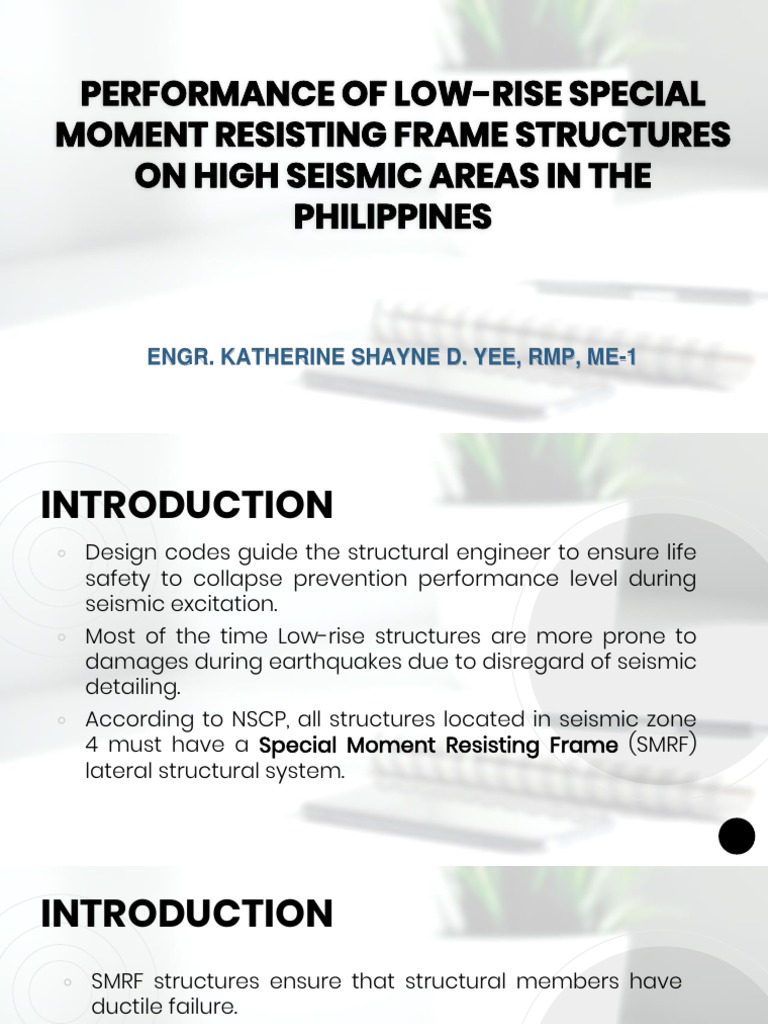 Seismic Performance of Low-Rise SMRFs | PDF | Applied And ...