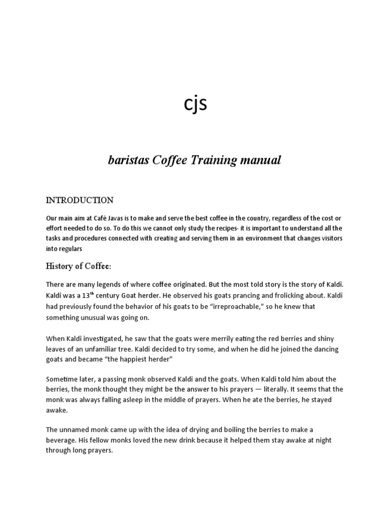 Updated Coffee Barista Training Manuals | PDF | Coffee | Drink