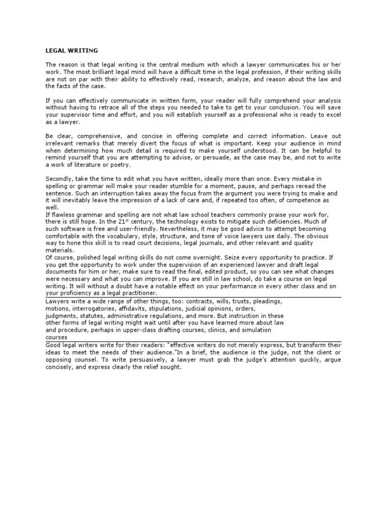 Legal Writing | PDF | Lawyer | Justice