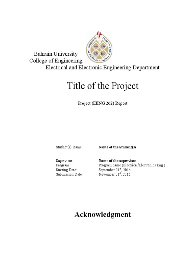 Project Report Template - 2015-2016 | PDF | Computing | Cognition