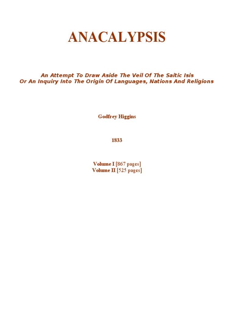 Anacalypsis Godfrey Higgins | PDF | Theory | Prayer