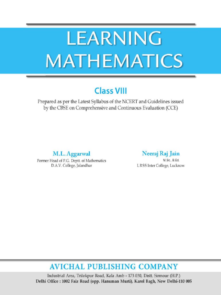 APC Learning Mathematics Class 8 CBSE Avichal Publishing C | PDF APC Learning Mathematics Class 8 CBSE Avichal Publishing C | PDF