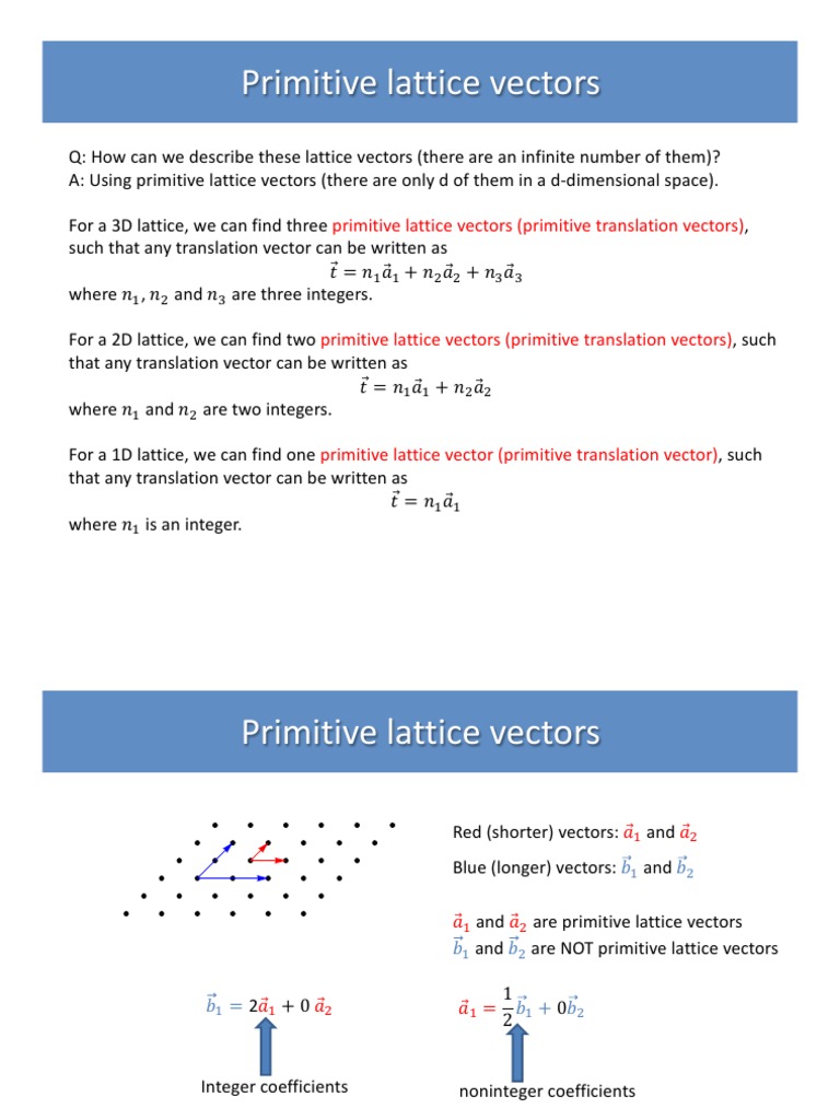 Describe Primitive Lattice Vectors | PDF | Crystal Structure ...