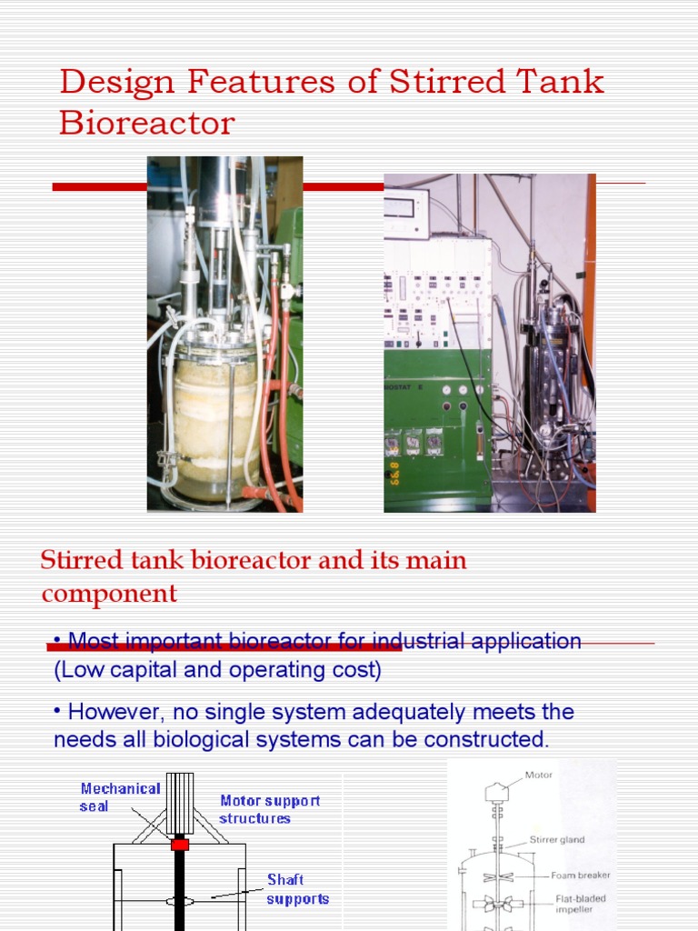 Design Features of Stirred Tank Bioreactor | PDF | Heat Exchanger ...