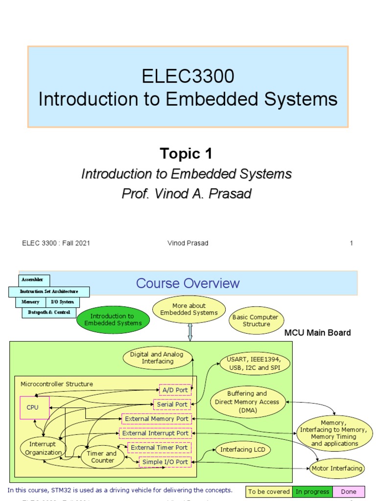 ELEC3300 - 01 Introduction To Embedded Systems | PDF | Embedded System | Microcontroller