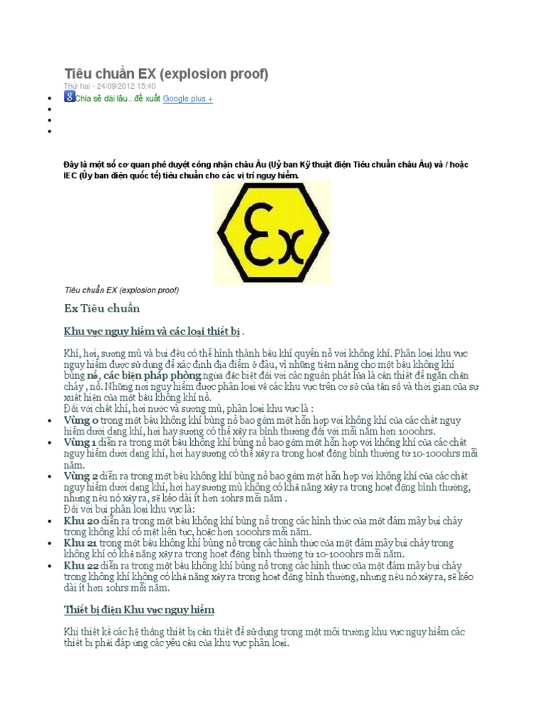 Tiêu chuẩn EX (not IEC) | PDF