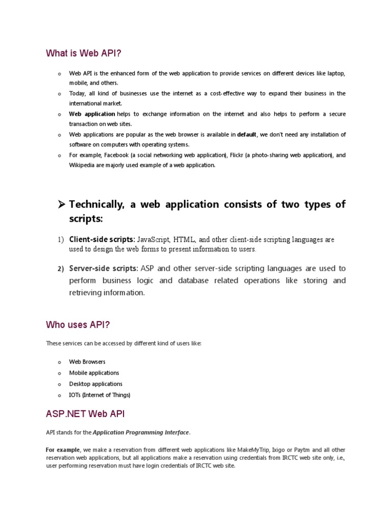 Technically, A Web Application Consists of Two Types of Scripts | PDF | Representational State ...