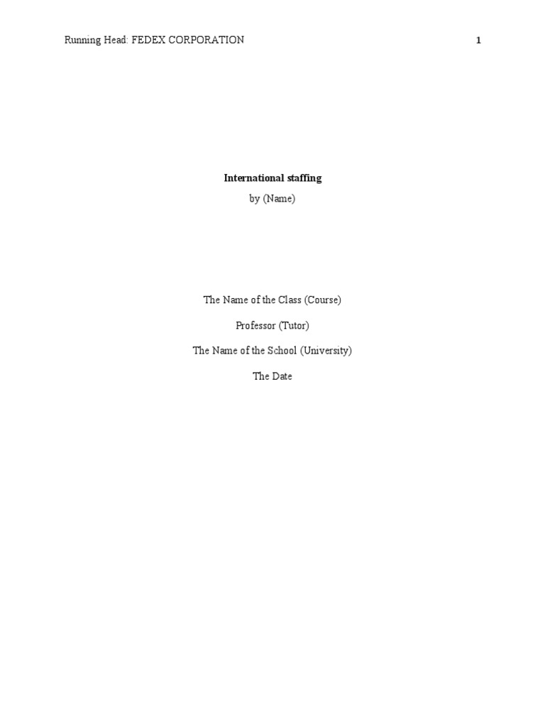 FedEx International Staffing Strategies | PDF | Recruitment | Human ...