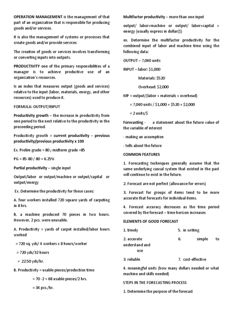 Opman Lecture PFC | PDF | Forecasting | Business