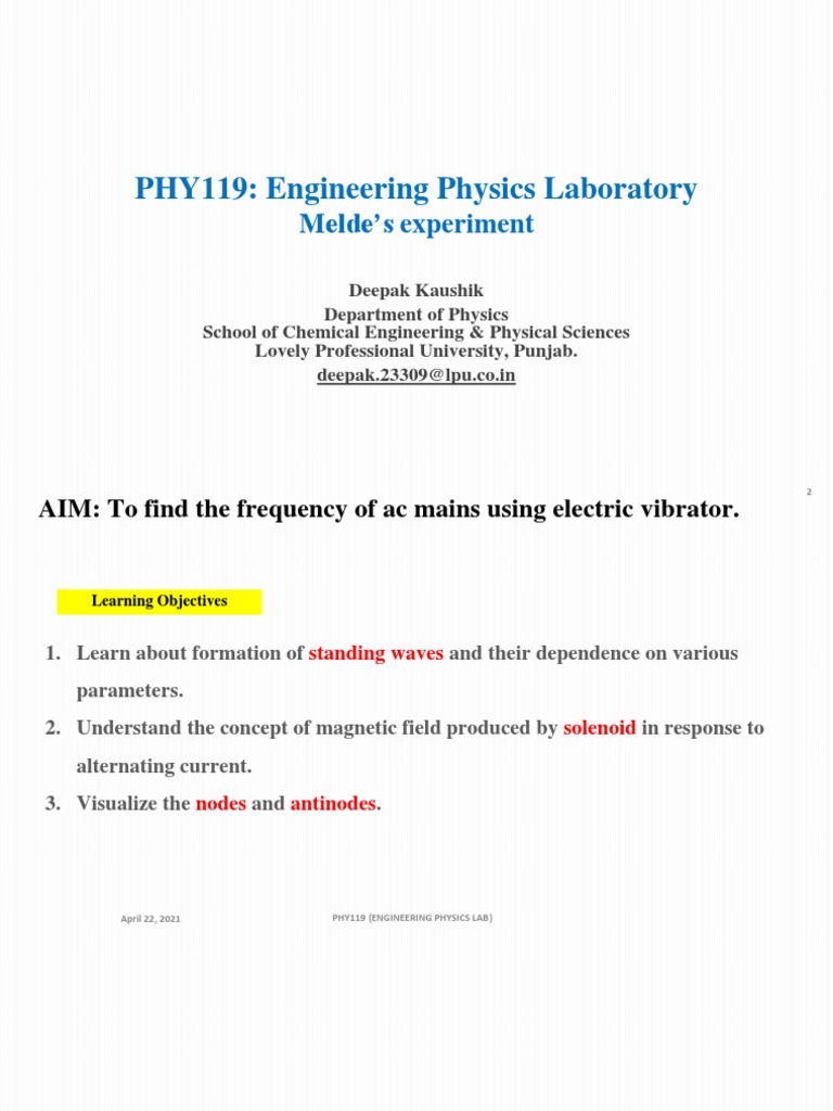 Practical 10 PHY119 | PDF | Waves | Resonance