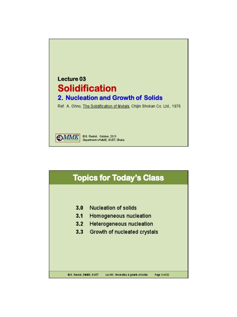 Nucleation and Growth | Download grátis PDF | Nucleation | Freezing