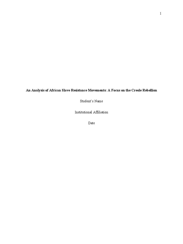 Slave Resistance Movements - Edited-1 | PDF | Slavery | Abolitionism